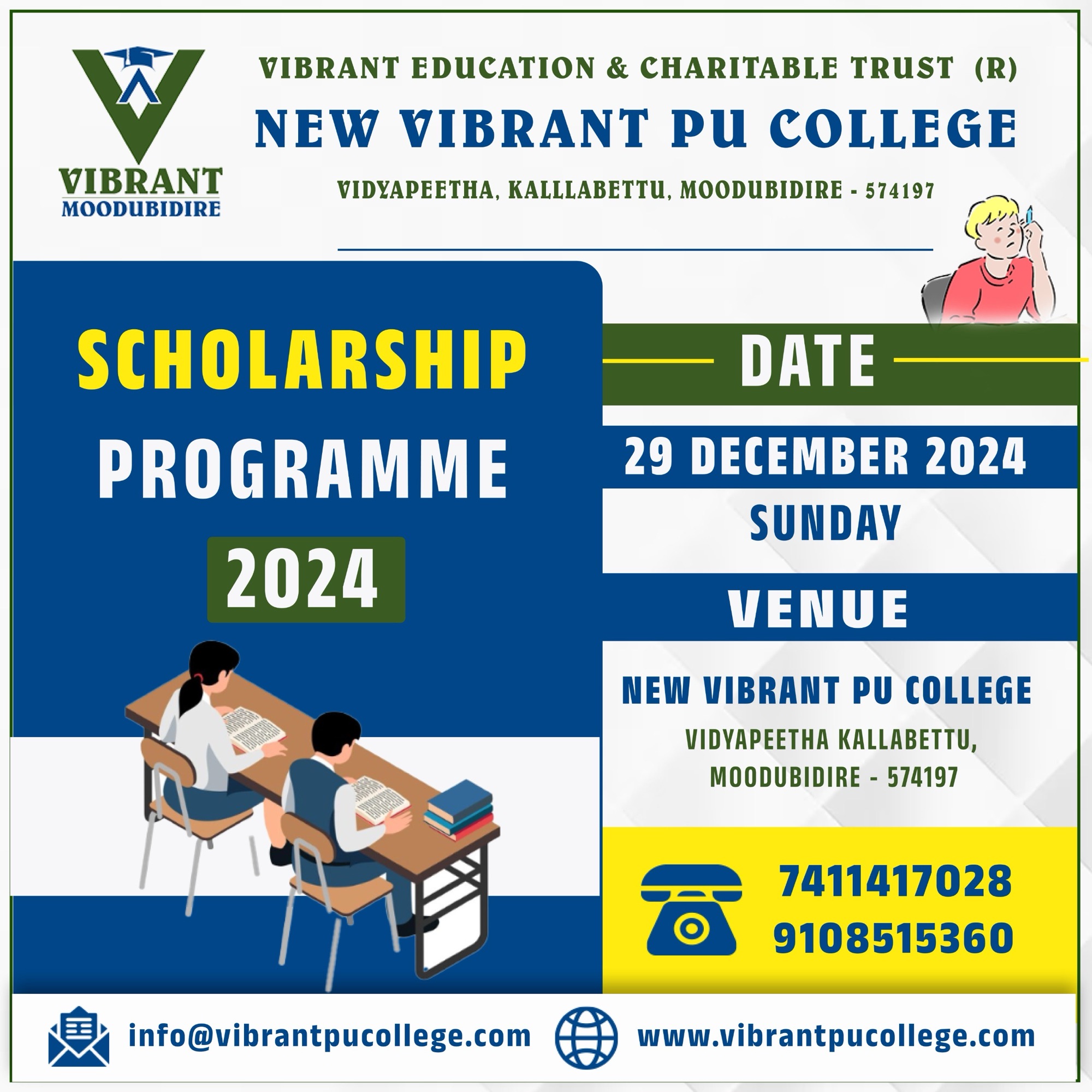 Scholarship Test for SSLC Students at Vibrant PU College, Moodubidire ...