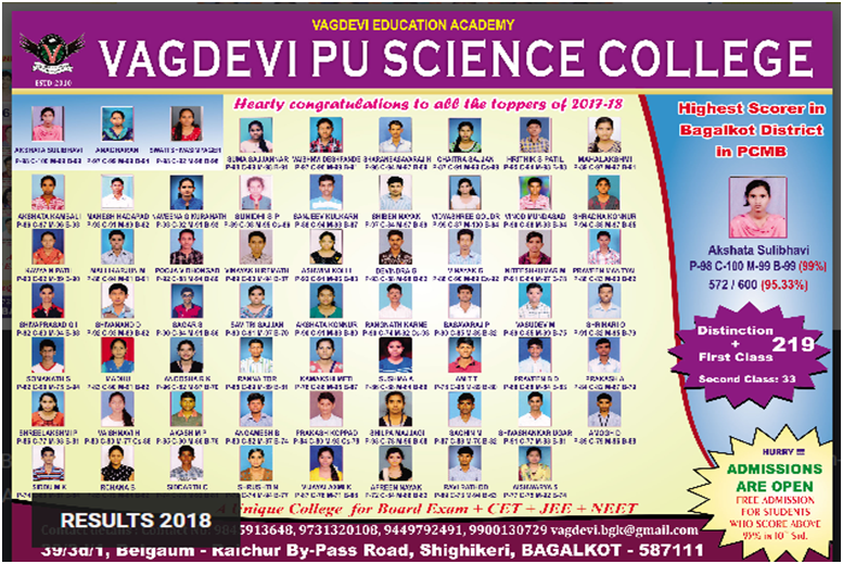 VAGDEVI P.U SCIENCE COLLEGE BAGALKOT – Education Karnataka